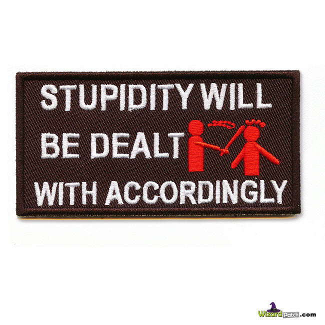 STUPIDITY FUNNY BIKER PATCH - Wizard Patch