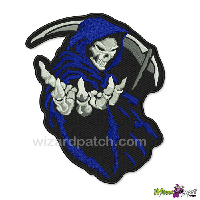 REAPER OF DEATH WITH REACHING HAND FULLY EMBROIDERED BACK PATCH - Wizard Patch