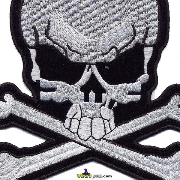 SKULL & BONES LARGE 8" BACKPATCH - Wizard Patch