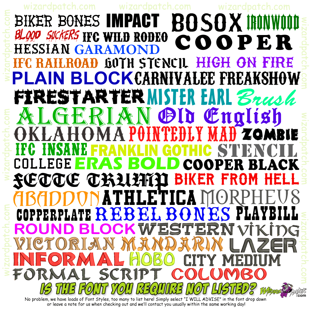 MC SUPPORT PATCH YOUR TEXT YOUR COLOURS - Wizard Patch