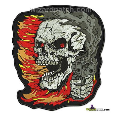 SMOKING GUN LOGO | Vibrant Embroidered Iron-On Badge