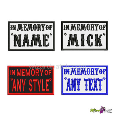 IN MEMORY OF - CUSTOM REMEMBRANCE EMBROIDERED PATCH - Wizard Patch