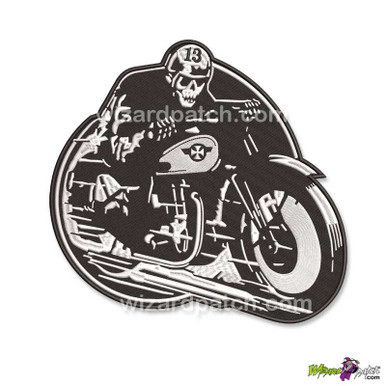 MOTO 13 Rider Large 10" Embroidered Back Patch - Wizard Patch