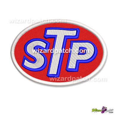 STP OIL BRAND OVAL RACE SUIT LOGO PATCH