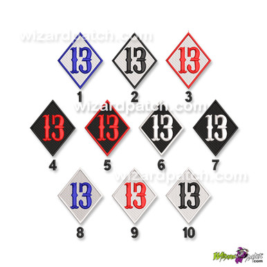 13 Embroidered Biker Diamond Patch Carnivalee in Font