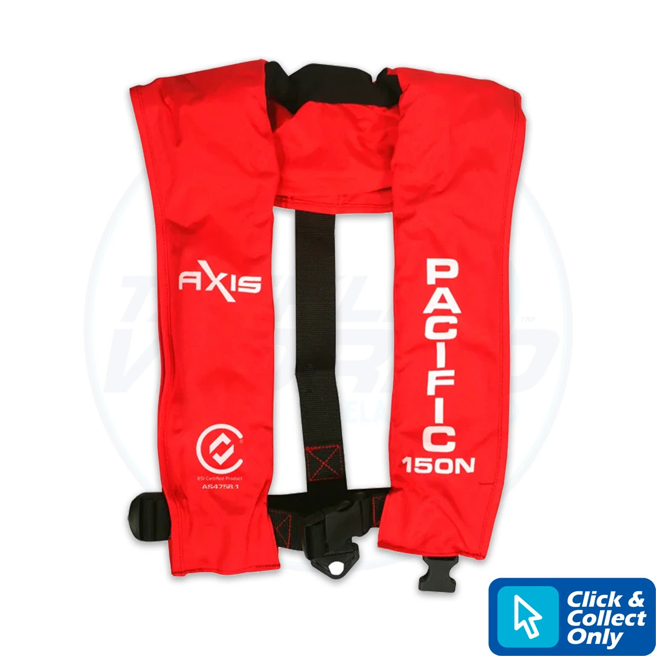 Axis Pacific 150N Manual Inflatable PFD Life Jacket - Red - Tackle ...