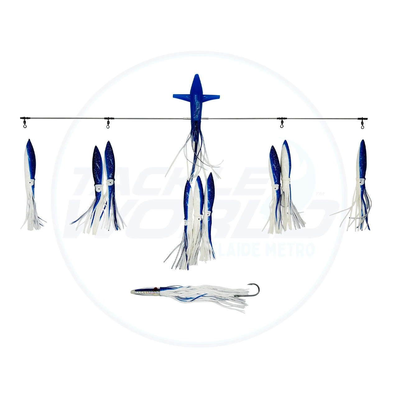 Chatter Lures Splash Bar 36" With Floating Bulb Squid - Blue White ...