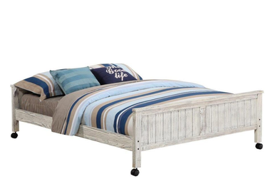 Full Caster Bed in Driftwood Finish - KM Home Furniture & Mattress Store