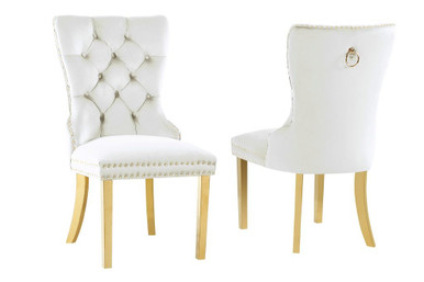 Faye Dining Chair with Golden Legs - KM Home Furniture & Mattress Store