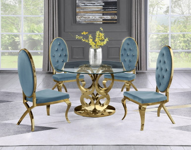 Nala Dining Room Set in Velvet