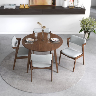 Palmer Dining set with 4 Ricco Dining Chairs (Walnut Top)