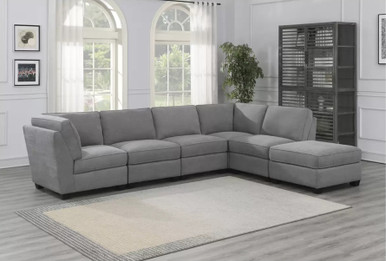 Bexley 6-Piece Modular Fabric Sectional Gray