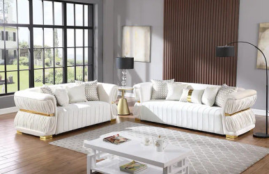 Anna Living Room Set in Velvet S2003 New Era Kassa Mall