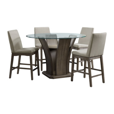 Dapper - 5 Piece Round Counter Height Dining Set (Table And Four Chairs ...