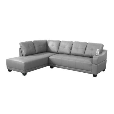 L Shaped Synthetic Leather Sectional F7310 G Furniture KM