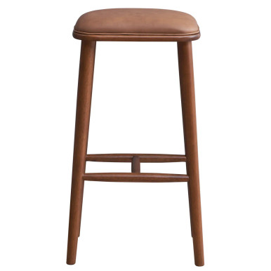 Westbury Tan Leather Bar Stool Mid and Mod Kassa Mall