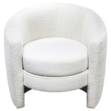 Axis Lounge Chair White Boucle Mid and Mod Kassa Mall