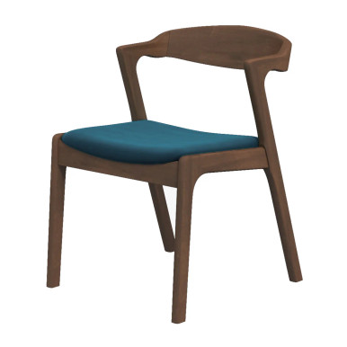 Reggie Blue Velvet Dining Chair Mid and Mod Kassa Mall