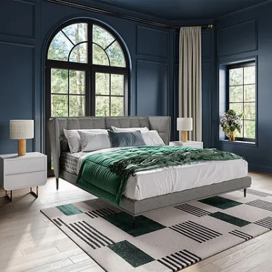 Maria Wing Back Bed in Linen New Era Kassa Mall