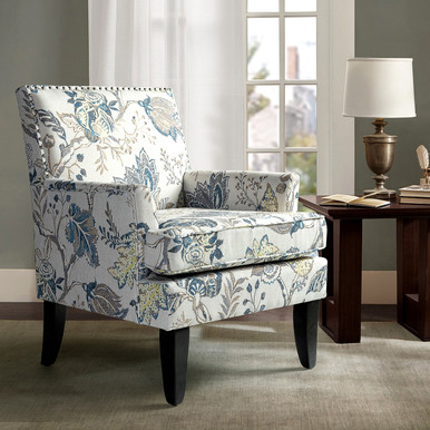 Herrera Fabric Arm Chair with Nailhead Trim Kassa Mall