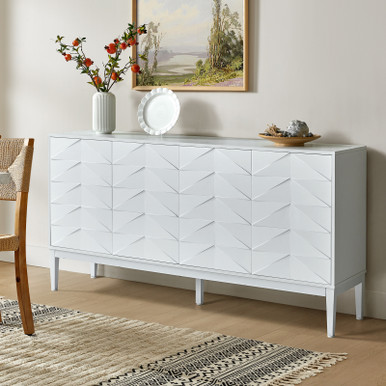 Cornel Wood 63 in. W 4-Door MDF Sideboard Kassa Mall