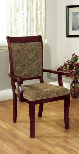 St. Nicholas - Arm Chair (Set of 2) - Antique Cherry / Beige - Kassa ...