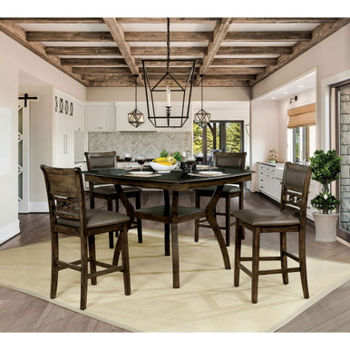 Flick - Counter Height Table - Rustic Oak - Kassa Mall Home Furniture ...