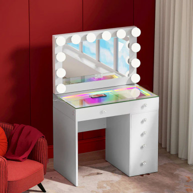 Cindy Vanity Set - 6 Storage Drawers Vanitii Kassa Mall