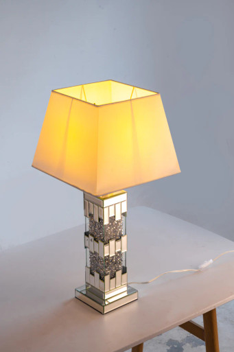 Crushed Diamond Mirrored Table Lamp Vanitii Kassa Mall