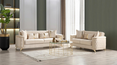Luna Living Room Set In Velvet Galaxy Home Kassa Mall