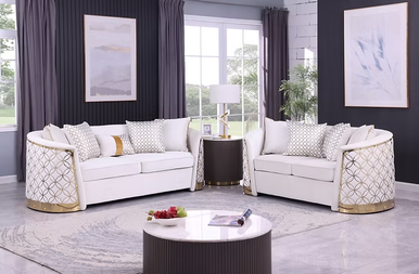 Athena Living Room Set in Velvet New Era Kassa Mall