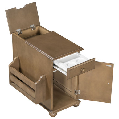 Vintage Flip Top Side Table With USB Ports - Kassa Mall Home Furniture ...