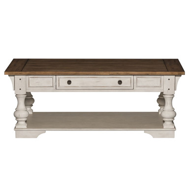Morgan Creek - Cocktail Table - Antique White / Wirebrushed Tobacco ...