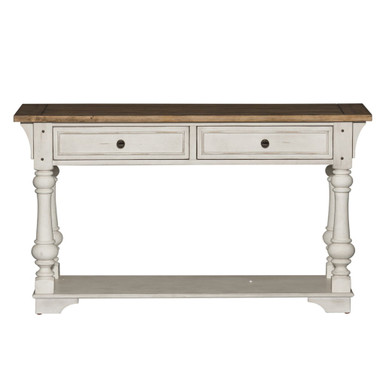 Morgan Creek - Sofa Table - Antique White / Wirebrushed Tobacco Accents ...