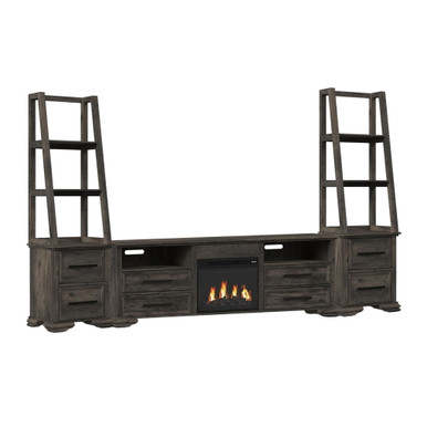 Park Ridge - 4 Piece Entertainment Unit With 82'' TV Console - Charcoal ...
