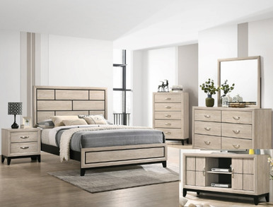 Akerson Bedroom Set in Cream B4630 Crown Mark Kassa Mall