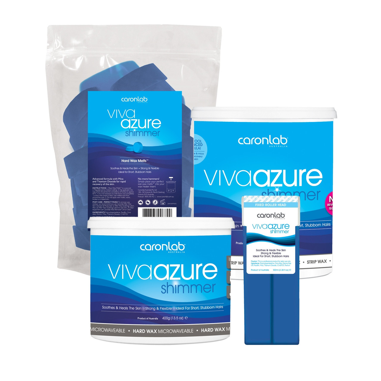 Caronlab Viva Azure Shimmer Strip Wax Range - Profile Salon Supplies ...