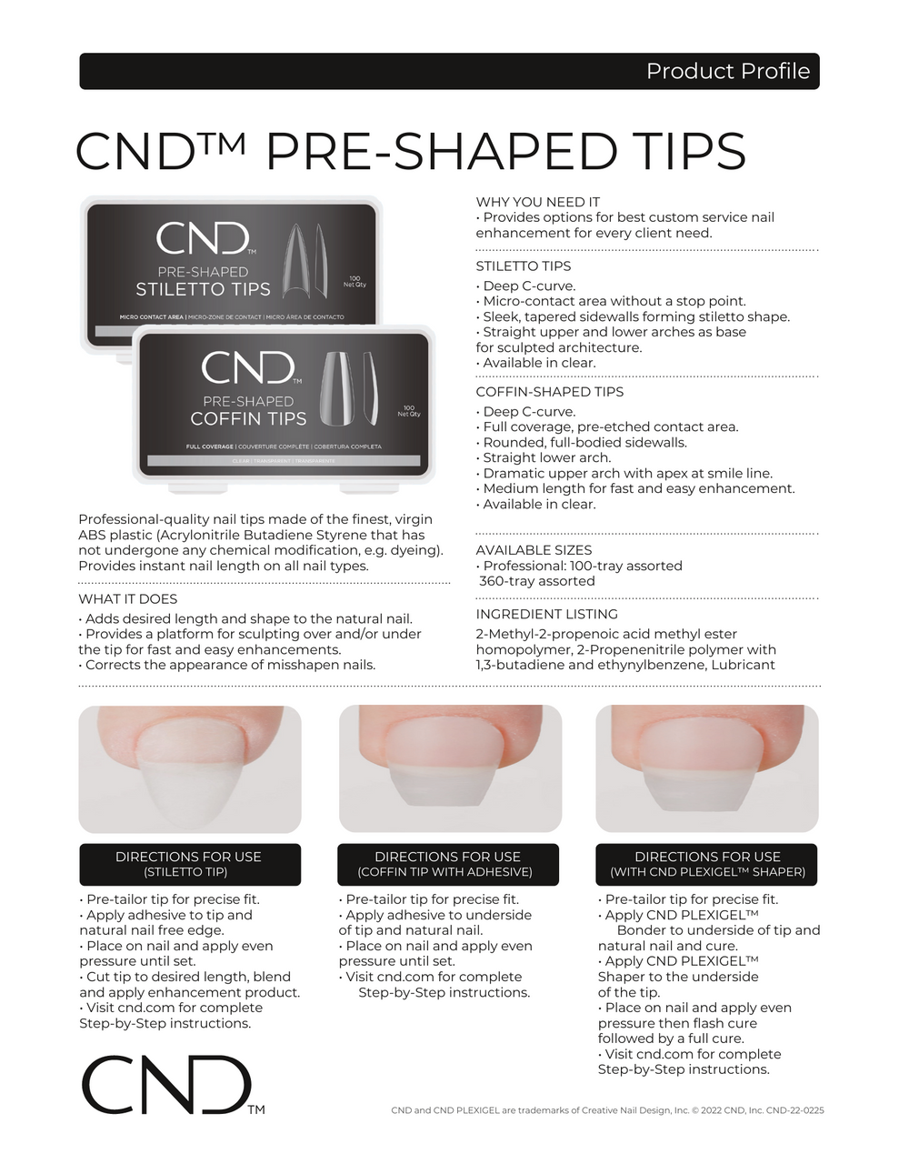 CND Pre-Shaped Tip Range - Profile Salon Supplies and Education