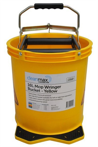 Mop Bucket 16Ltr(Yellow) - Cleaning Supplies WA