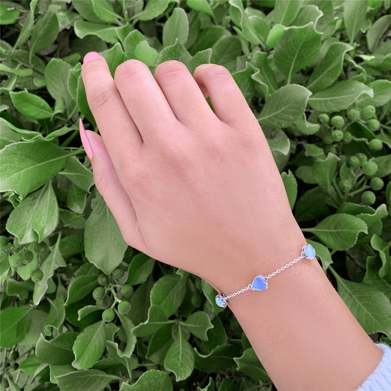 Silver gemstone bracelet store