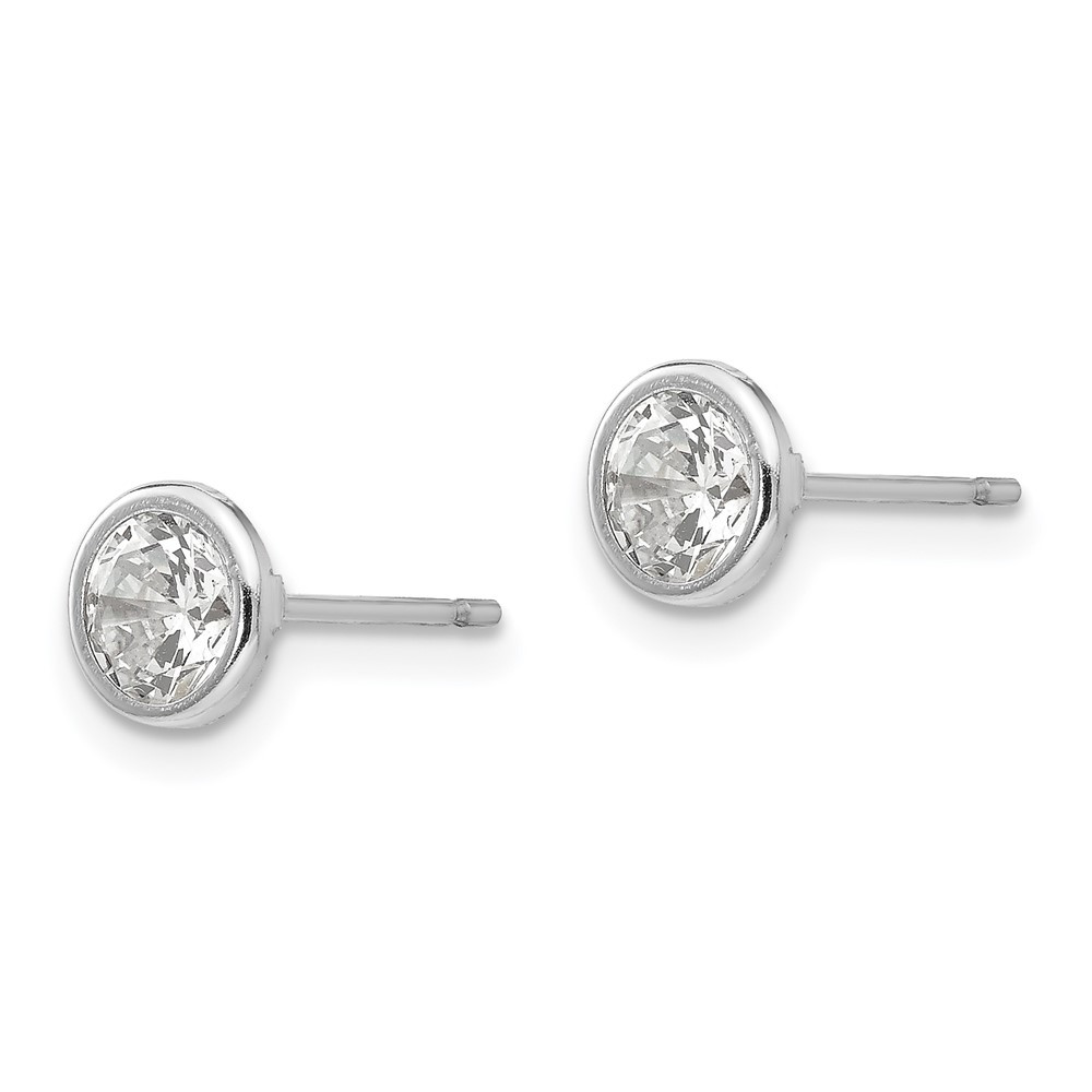 10K White Gold .10ctw Bezel Set Diamond Studs