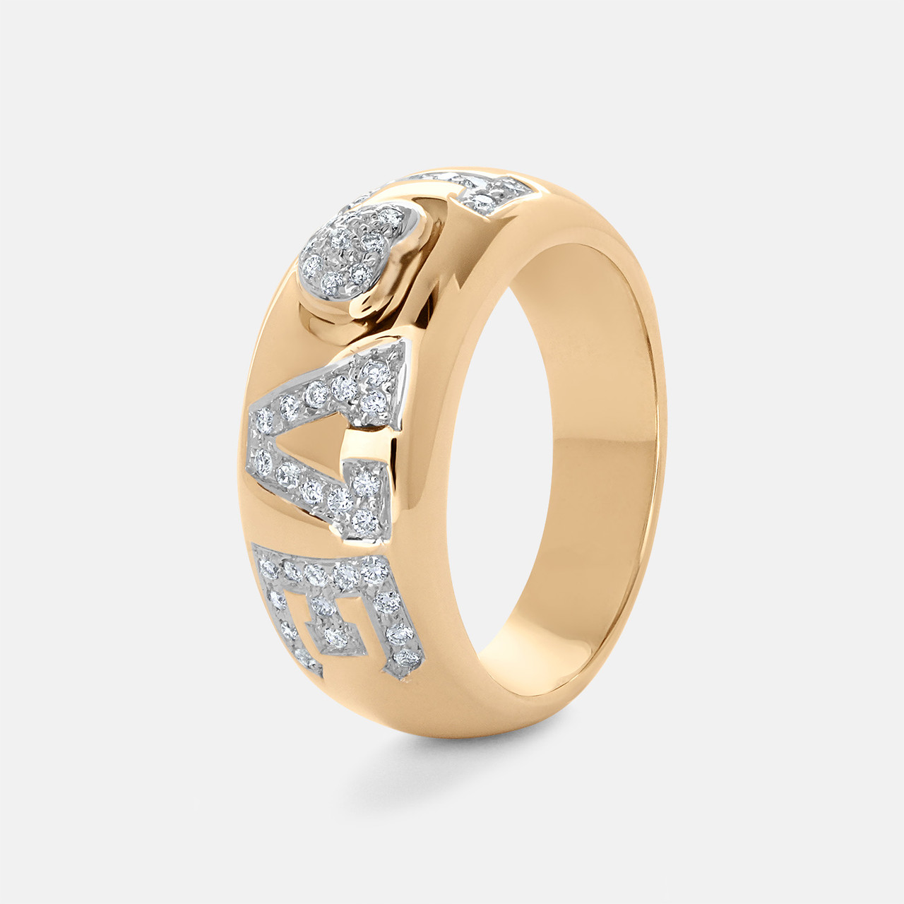 Ladies 14K Yellow Gold & Diamond LOVE Ring