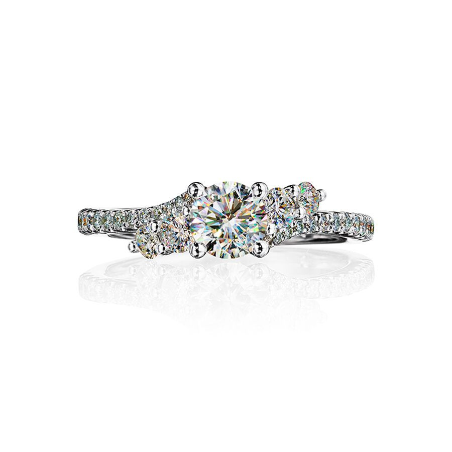 14k White Gold Facets of Fire Diamond Engagement Ring