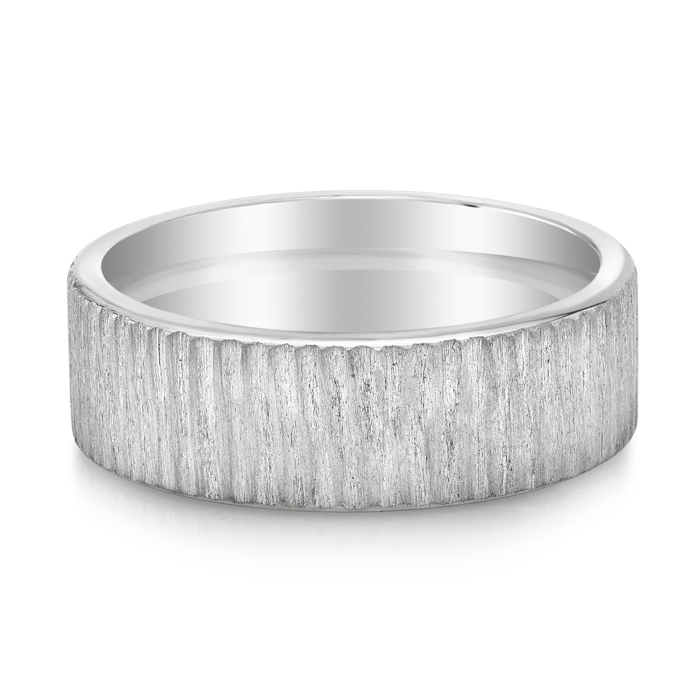 Men's Palladium Tree Bark Wedding Band - PD500 Palladium Band
