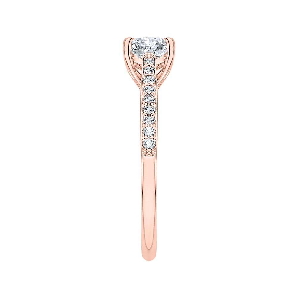 Carizza Rose Gold European Shank Engagment Ring