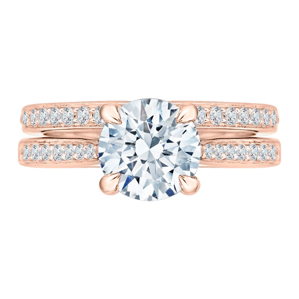 Carizza Rose Gold European Shank Engagment Ring