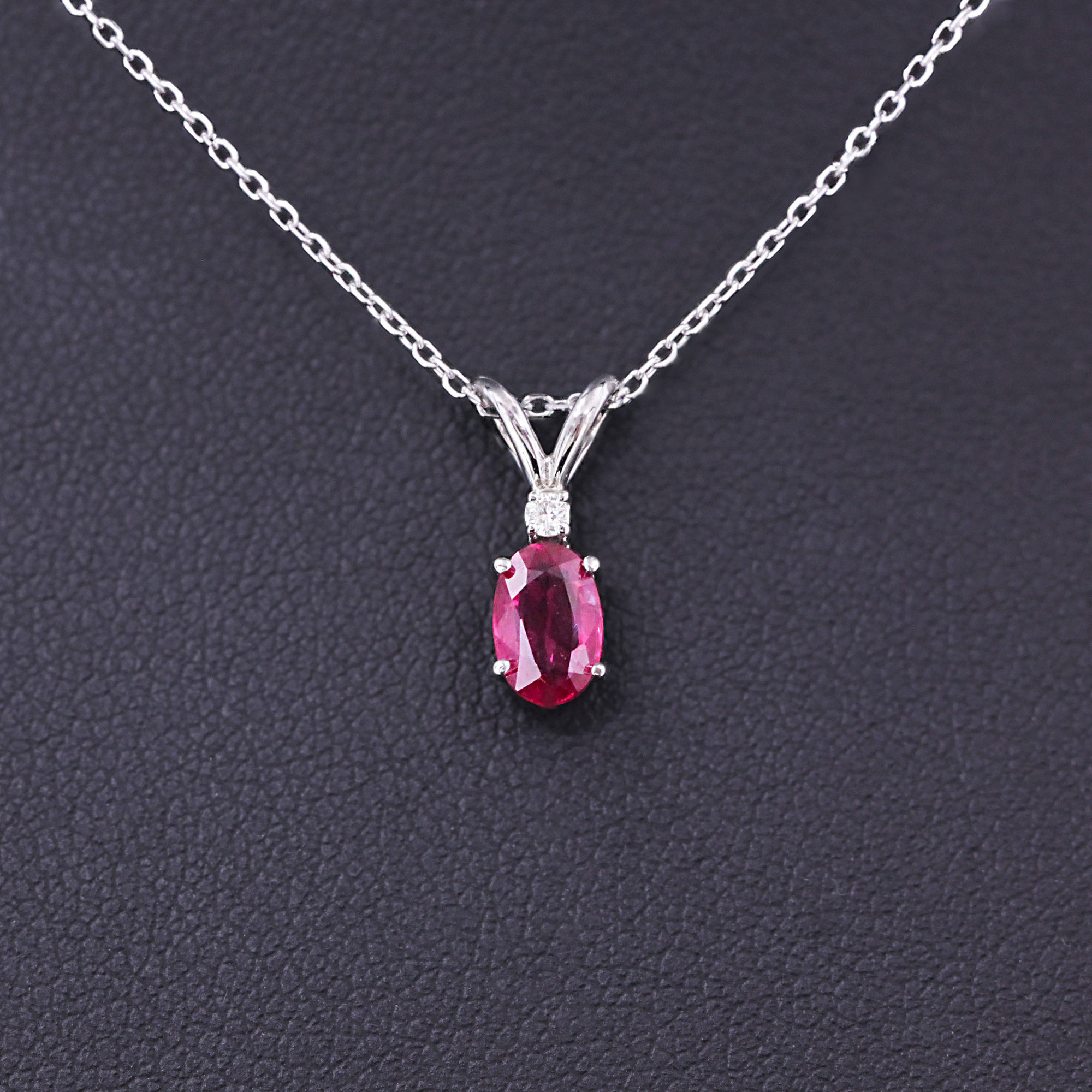 Oval Ruby & Diamond Necklace