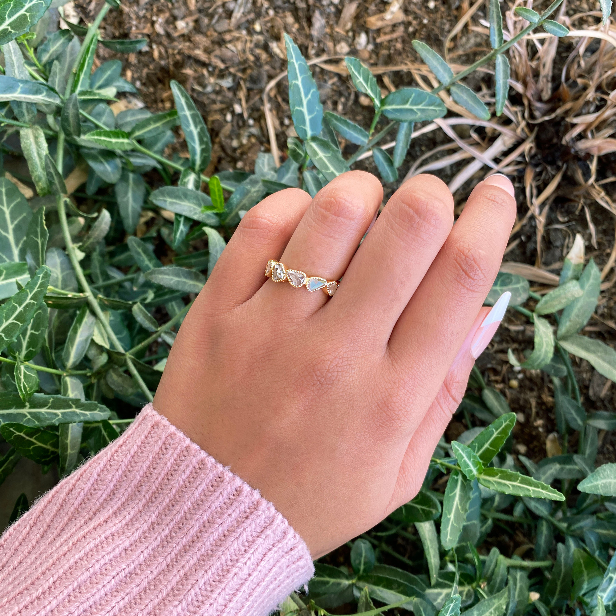 18k Yellow Rose Cut Diamond Ring