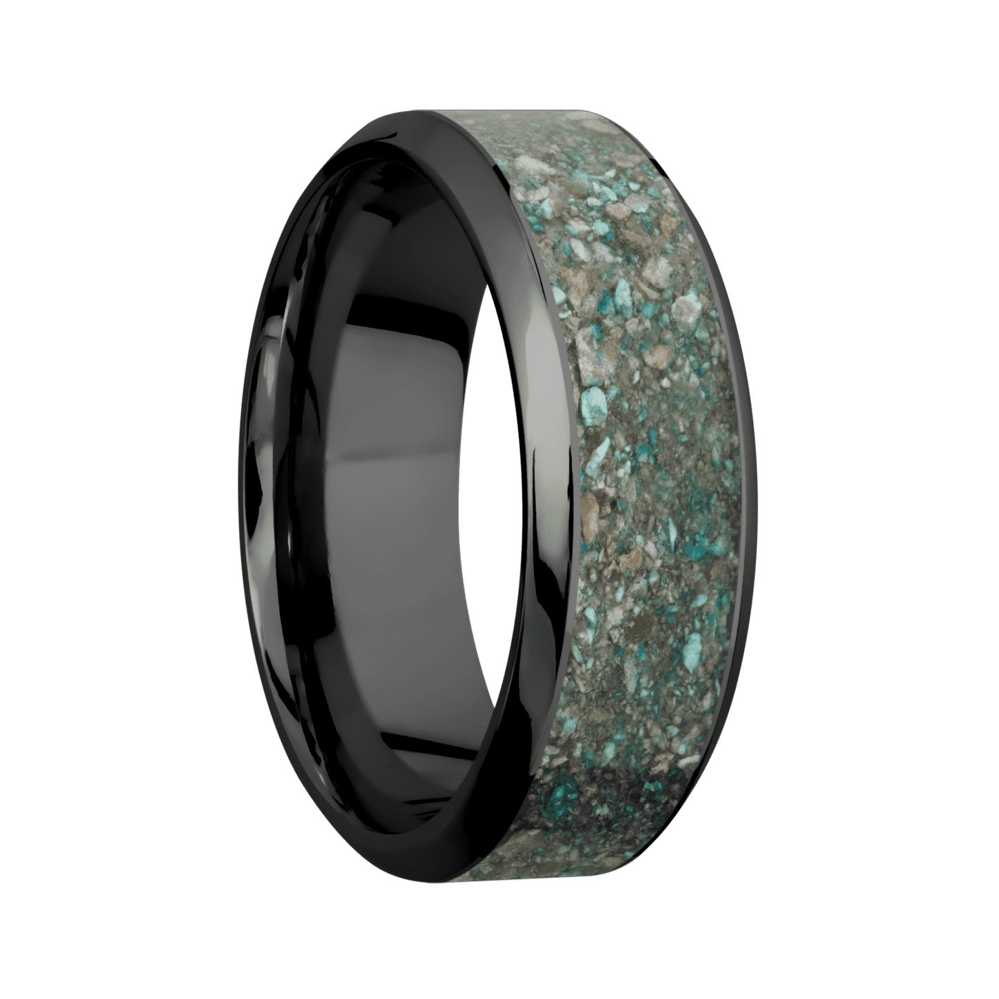 6mm Zirconium & Malachite Inlay by Lashbrook Designs