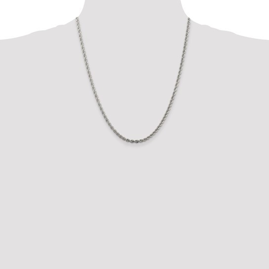 3mm Sterling Silver 22" Rope Chain